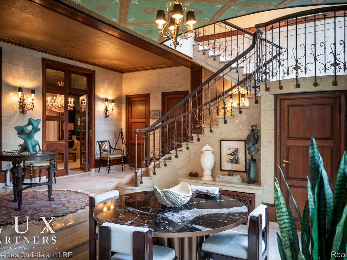 1915 Neo-Renaissance Estate in Michigan: 7000 sqft, Mint-Green Zodiac ...